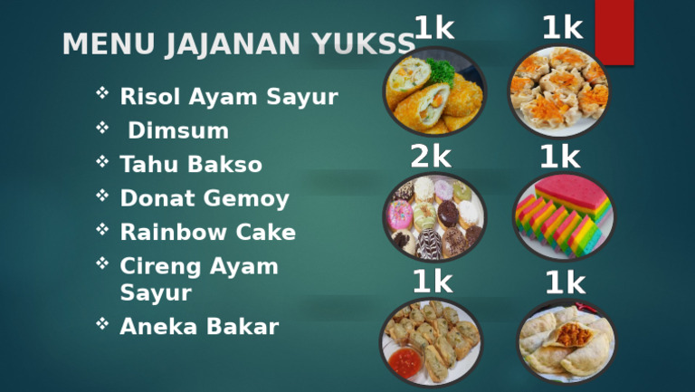 Menu Jajanan Yukss | PDF