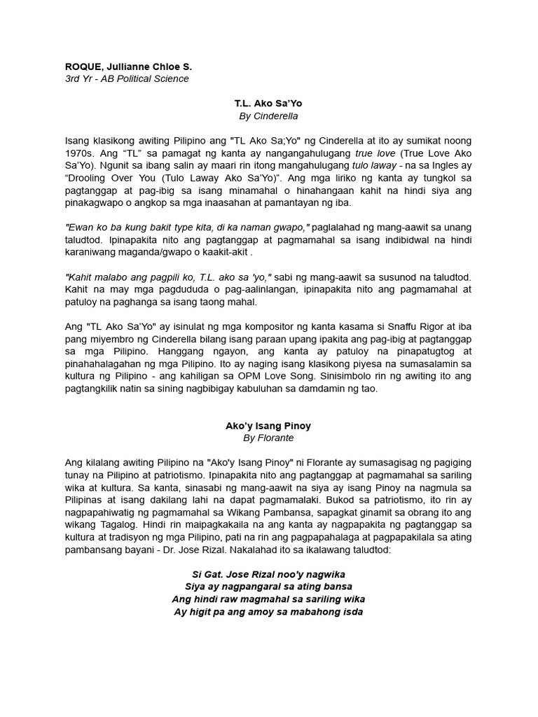 Roque - Awiting Pilipino | PDF