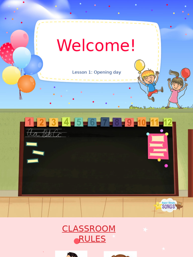 Welcome!: Lesson 1: Opening Day | PDF
