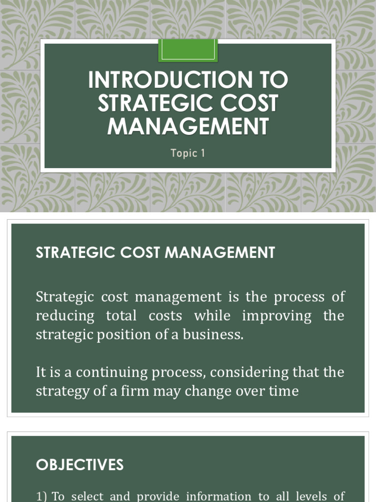 Introduction To Strategic Cost Management | PDF | Accounting | Information