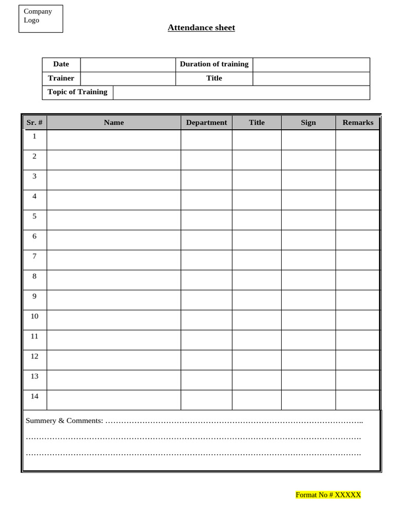 Training Attendance Record | PDF
