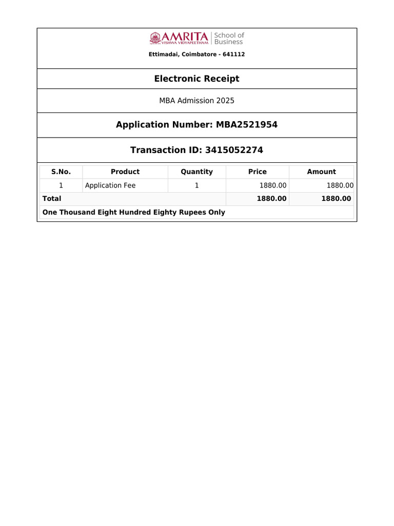 Acknowledgement Receipt MBA2521954 | PDF