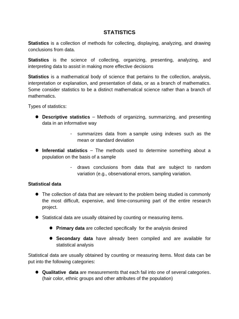 Statistics.handouts 1 | PDF | Statistics | Level Of Measurement