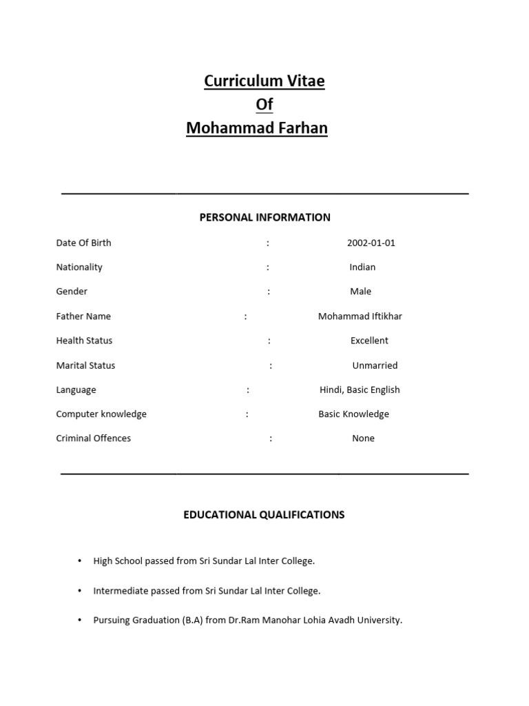 Farhan cv 2 | PDF