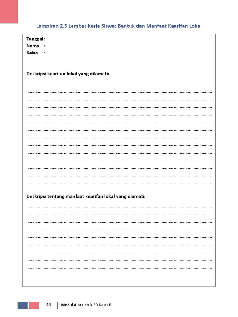 LK Siswa Pembelajaran IPAS kelas 4 semester 2 Pertemuan 3 | PDF