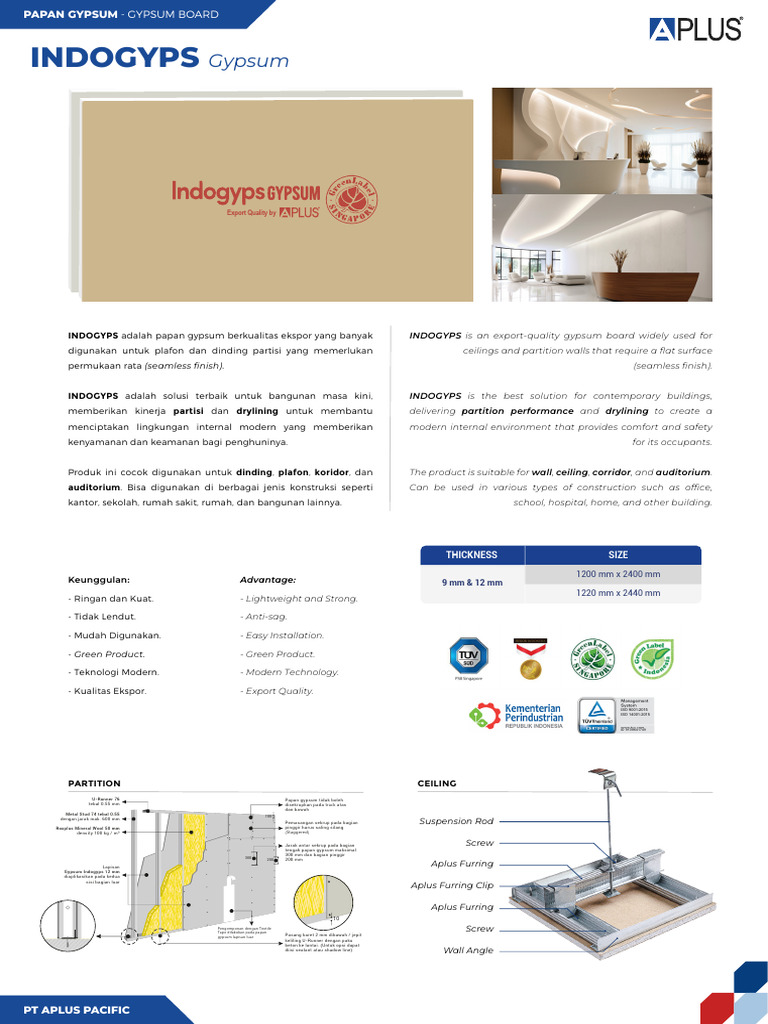 Katalog Papan Gypsum Indogyps | PDF