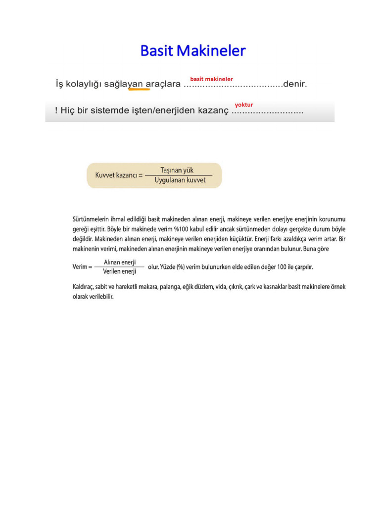 BASİT MAKİNALAR | PDF
