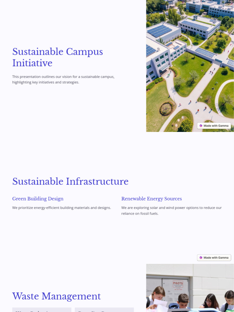 Sustainable Campus Initiatives Overview | PDF | Energy Conservation ...