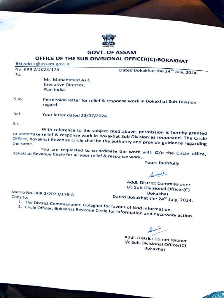 Flood Govt Letter | PDF
