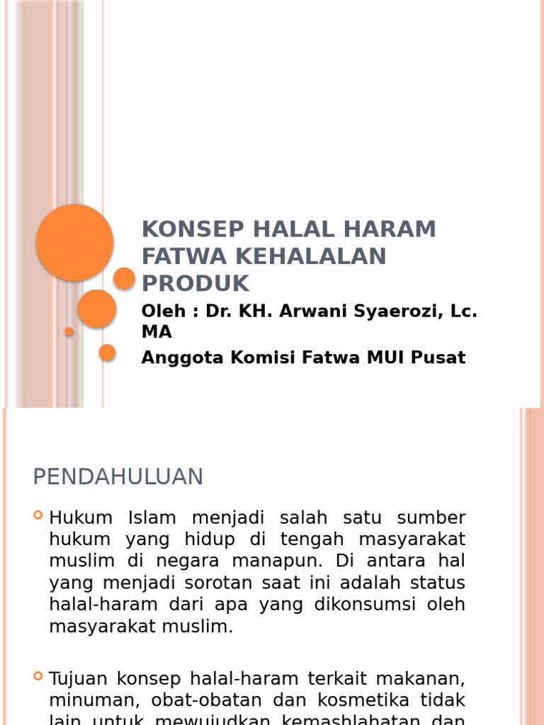 Konsep Halal Haram (Pelatihan Kemenag RI) | PDF