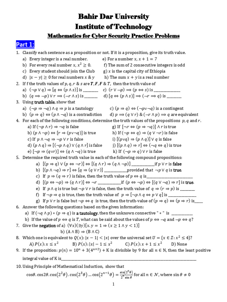 000-Mathematics for Cyber Security_031701 | PDF | Logic | Syntax (Logic)