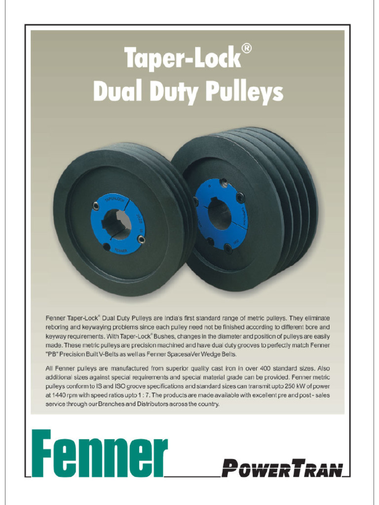 Taper Lock Pulley Sizes | PDF