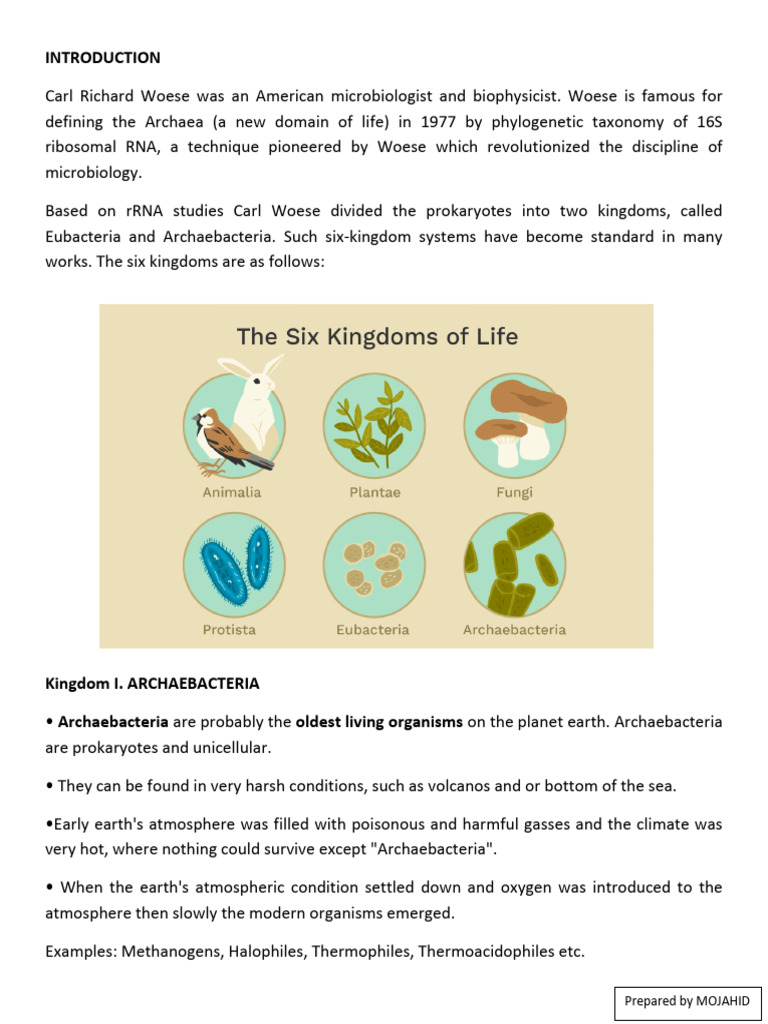 six kingdom concept new | PDF | Fungus | Archaea