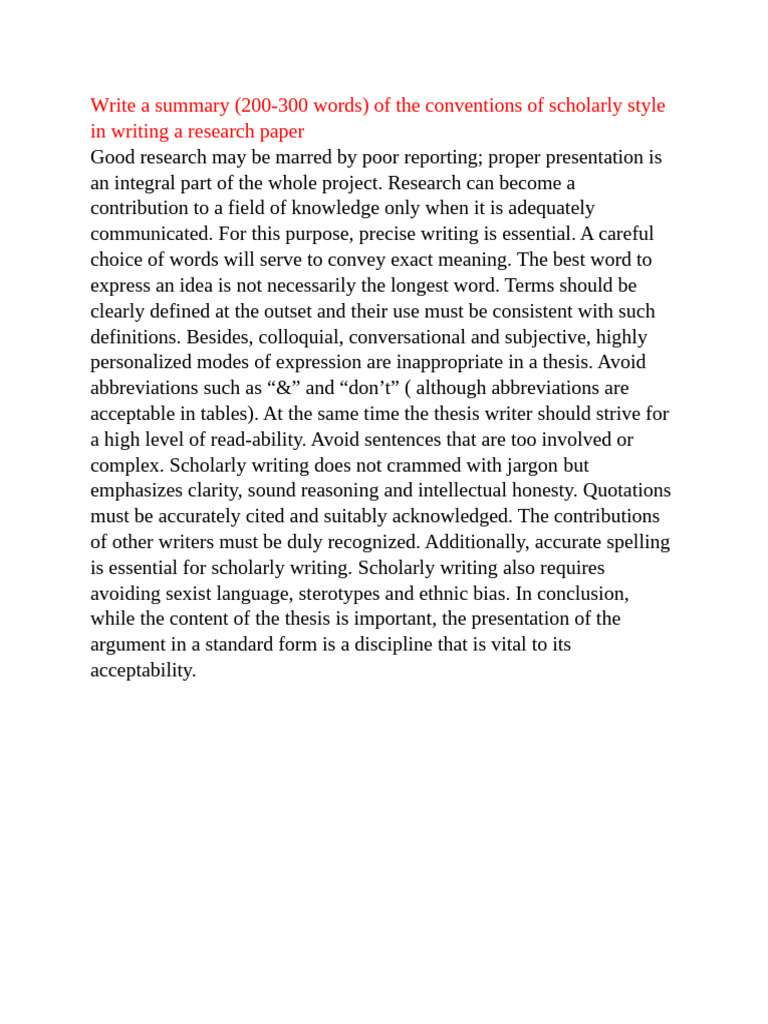 Scholarly Writing Conventions Explained | PDF
