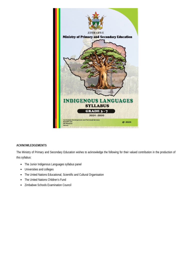 Indigenous Languages Junior Syllabus FNL | PDF | Plural | Verb