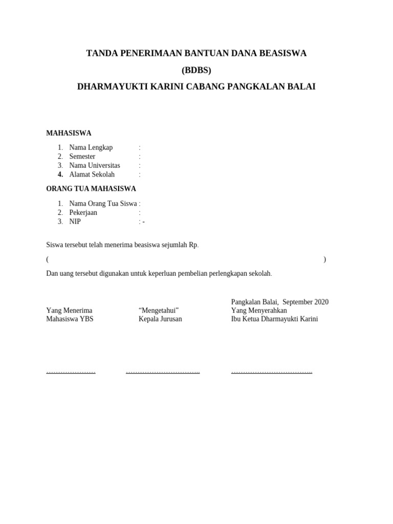 Berkas BDBS | PDF