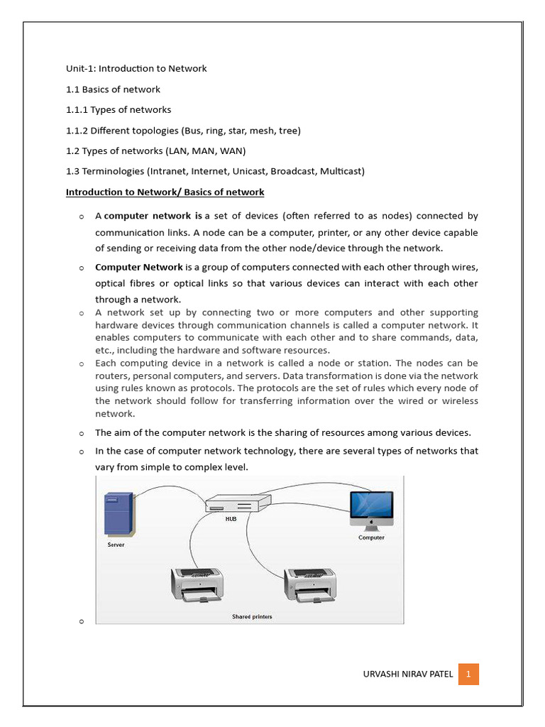UNIT1 (2) | PDF | Computer Network | Network Topology