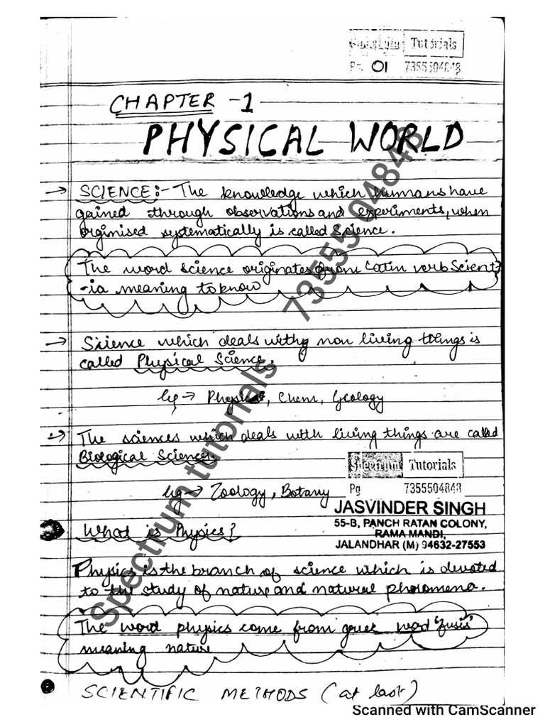 Physics 01 Physical World | PDF