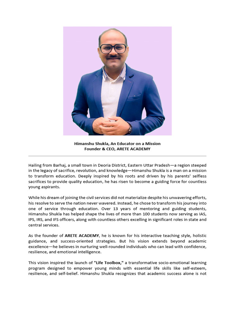 Intro- Himanshu Shukla | PDF