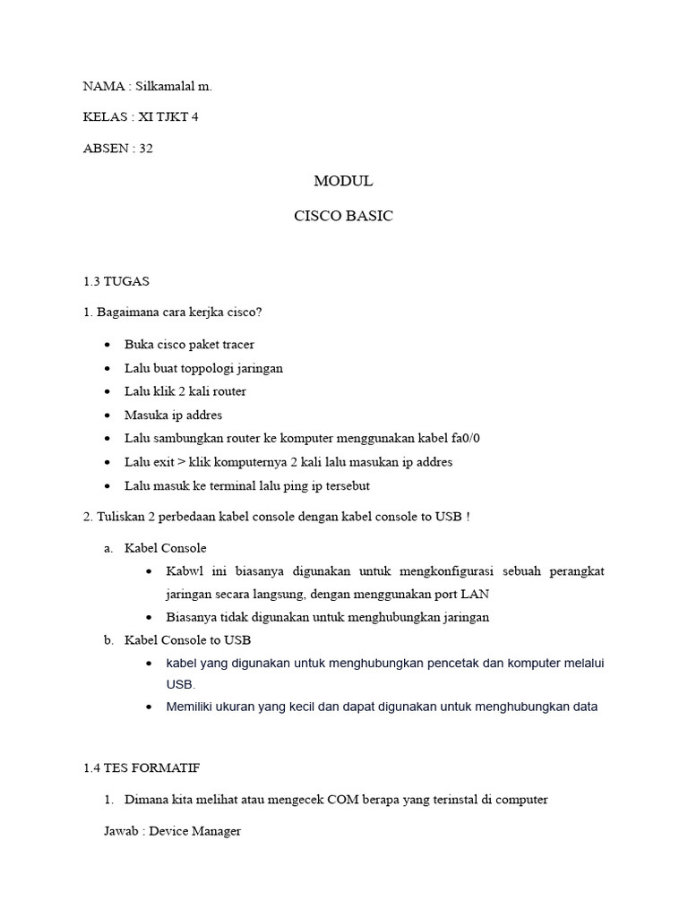 Modul Cisco Basic | PDF