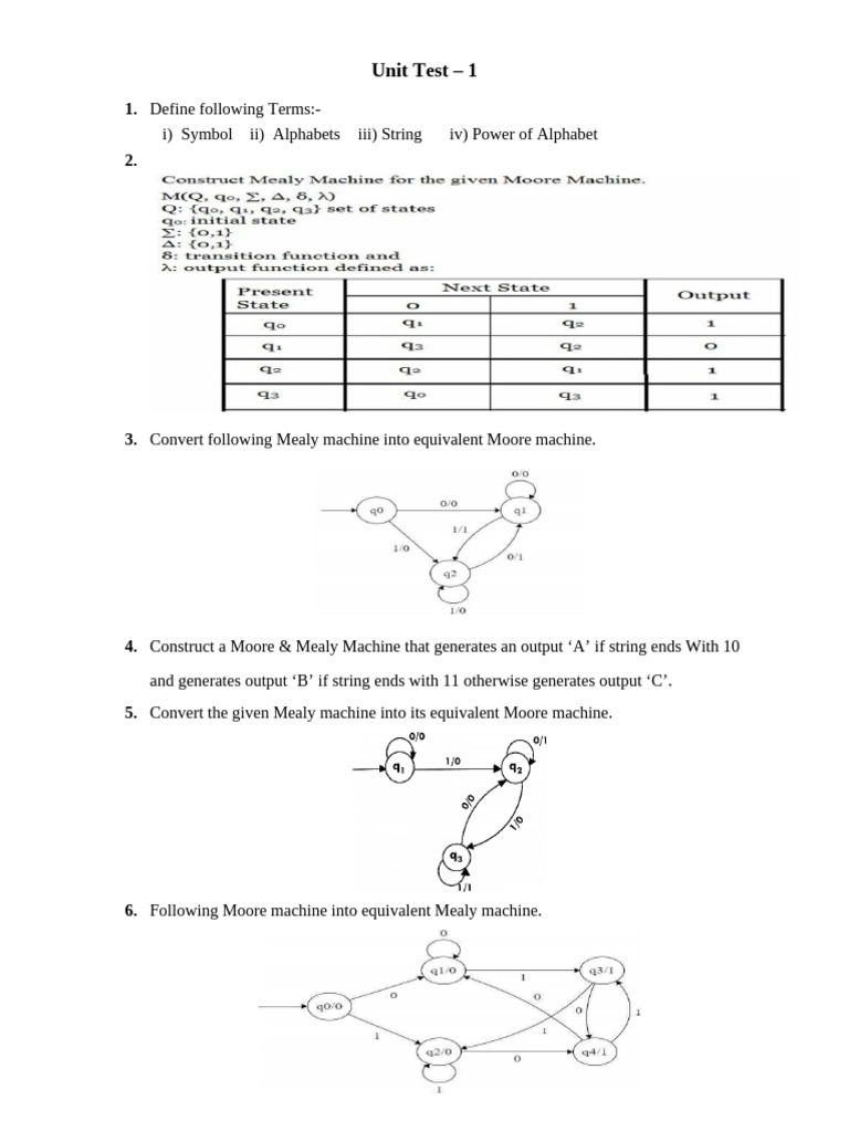 TOC Unit - 1 QB | PDF