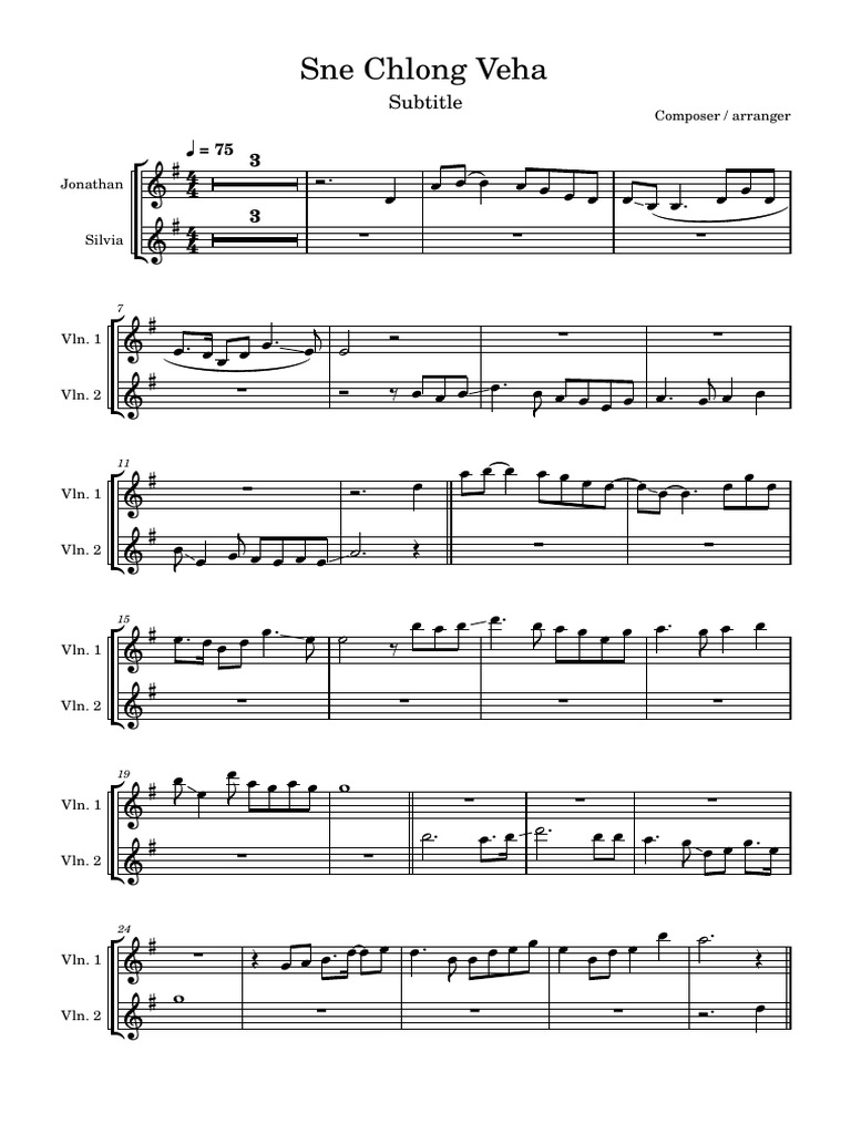 A3. Sne Clong Veha Violins | PDF | Musicology | Musical Techniques