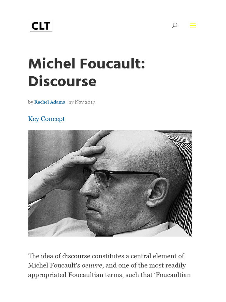 Michel Foucault- Discourse | PDF | Discourse | Michel Foucault