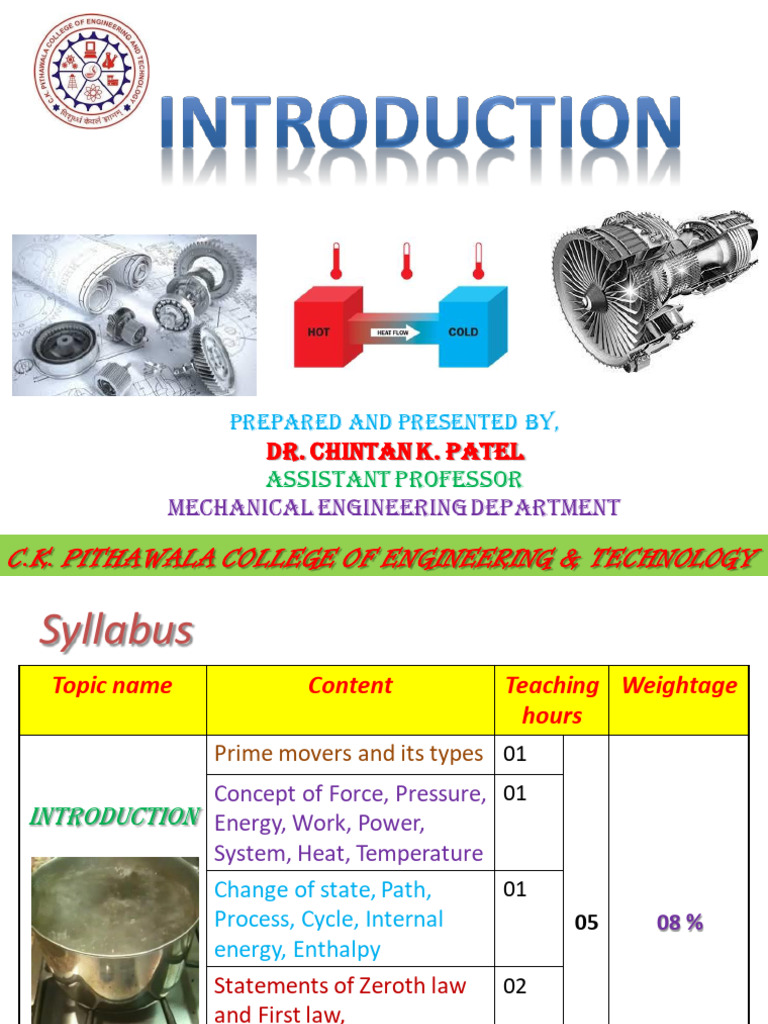 1.1 Introduction BME Class Note | PDF | Heat | Pressure