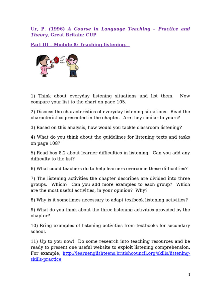 PennyUr Module8 LISTENING | PDF