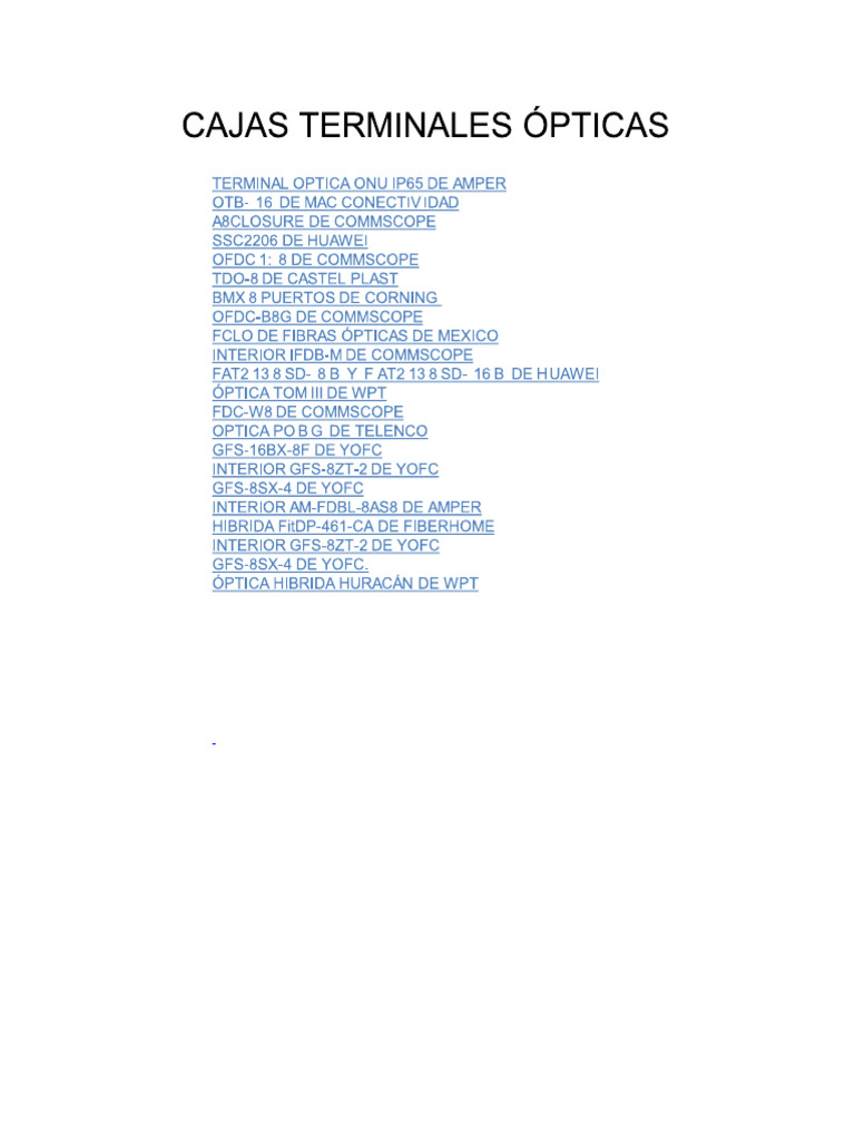 TERMINALES Ópticas | PDF