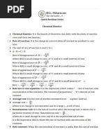Formula Sheet of Chemical Kinetics | PDF | Reaction Rate | Process ...