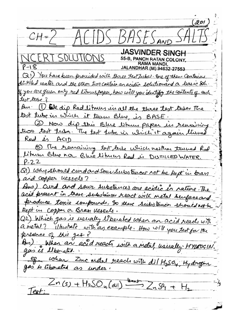 02 Acid Bases & Salts | PDF