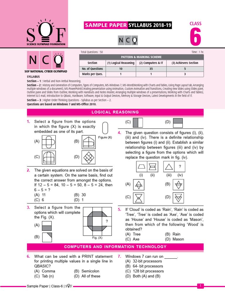 class-6 NCO | PDF | Computer Memory | Button (Computing)