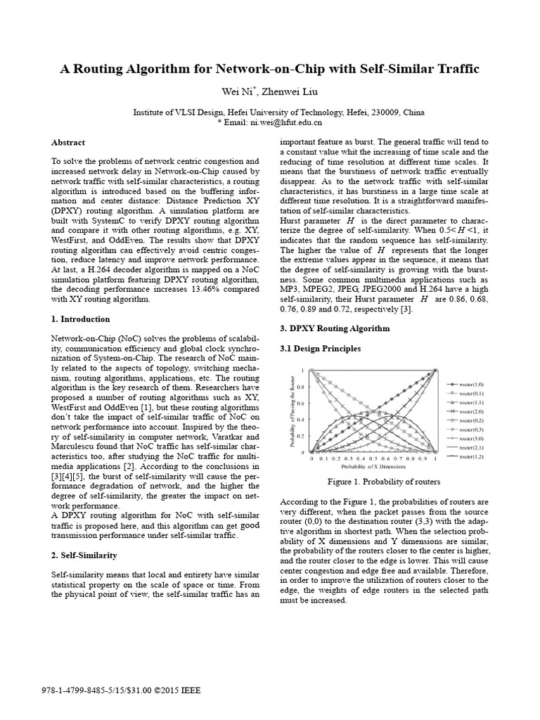 A Routing Algorithm For Network On Chip With Self Similar Traffic Pdf Algorithms And Data
