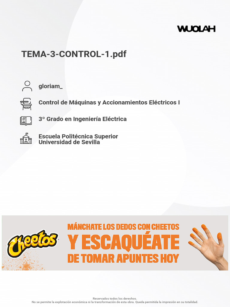 Wuolah Free TEMA 3 CONTROL 1 | PDF | Ingeniería | Ciencias fisicas