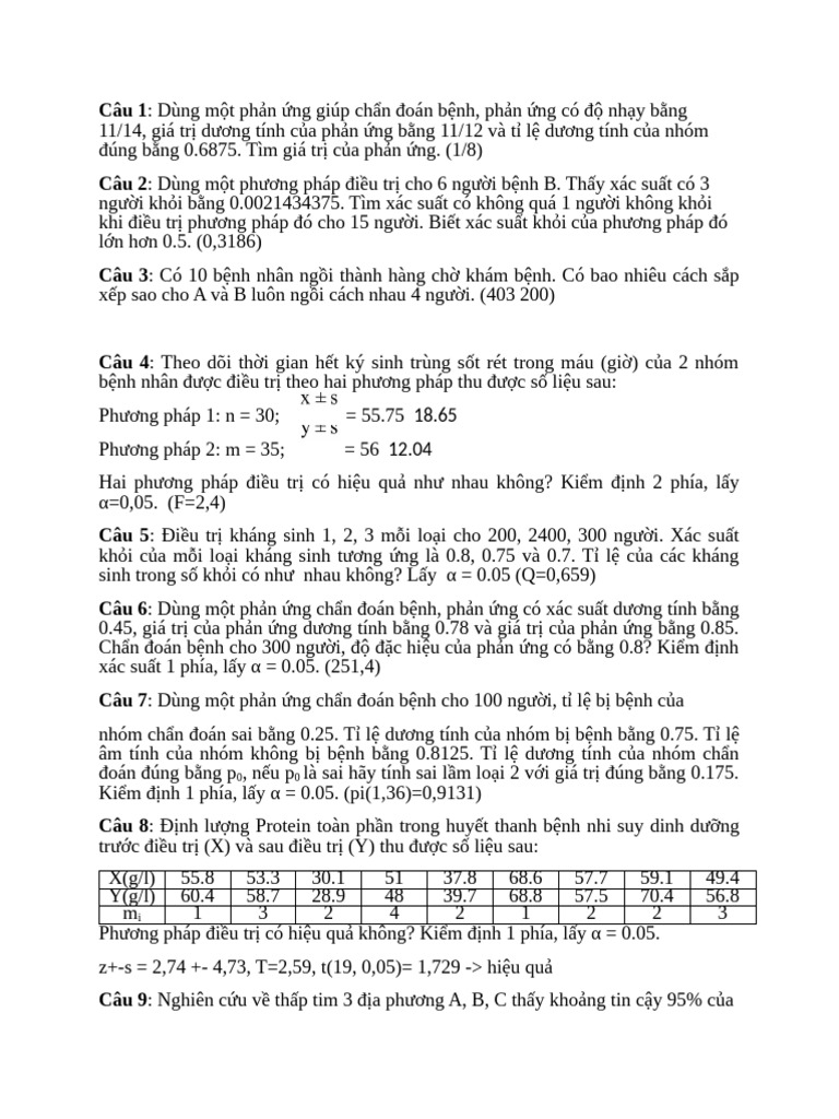 XSTK Bài Kiêm Tra SV 2 | PDF