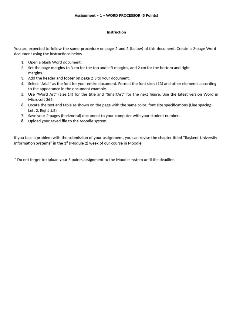 Word Processing Assignment Guide | PDF