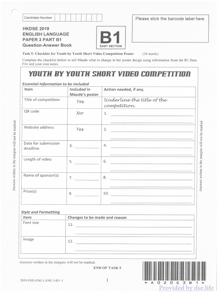 2019 Dse Eng Lang 3B QB | PDF