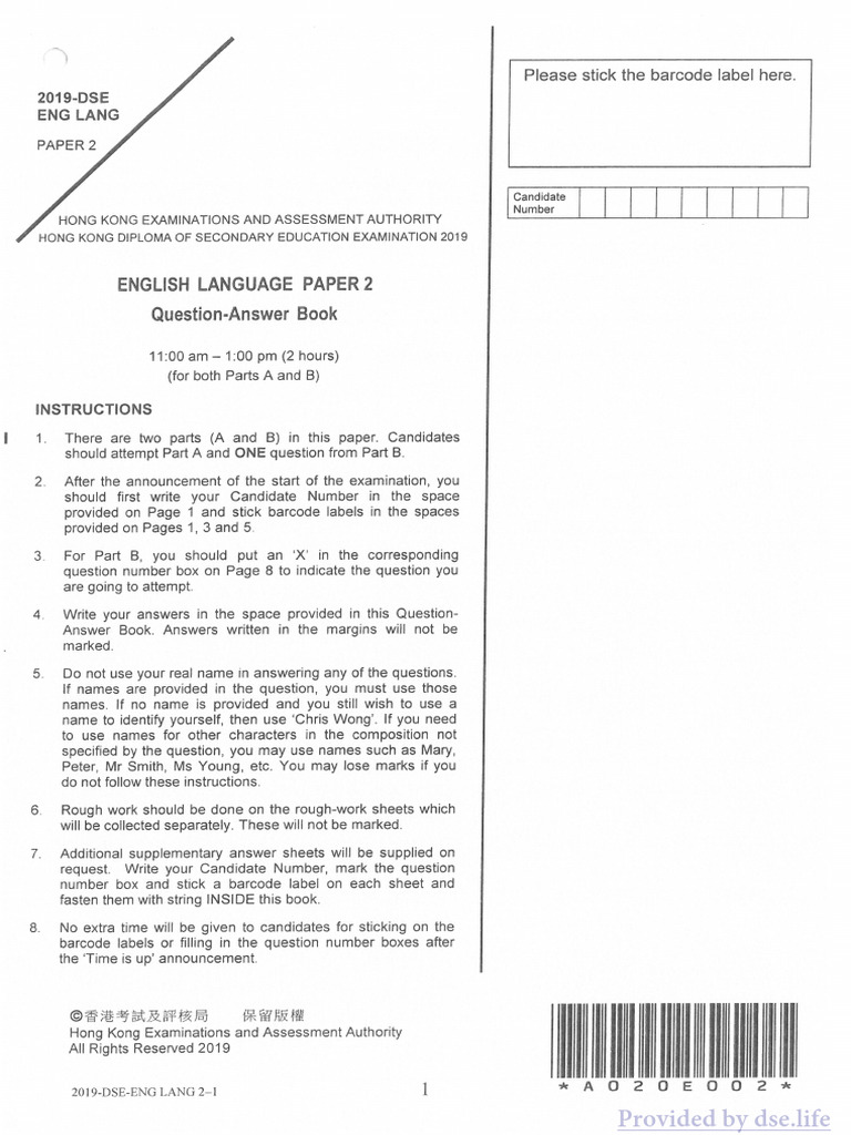 2019-DSE-ENG-LANG-2 | PDF