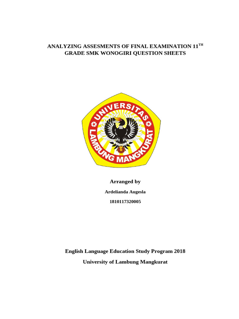 Ardelianda Augesla - 1810117320005 - Analyzing Assesment - Final Assignment - LTA A3 | PDF ...