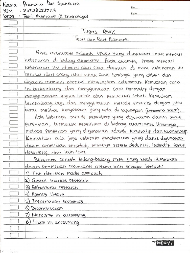 RMK Teori Dan Riset Akuntansi | PDF