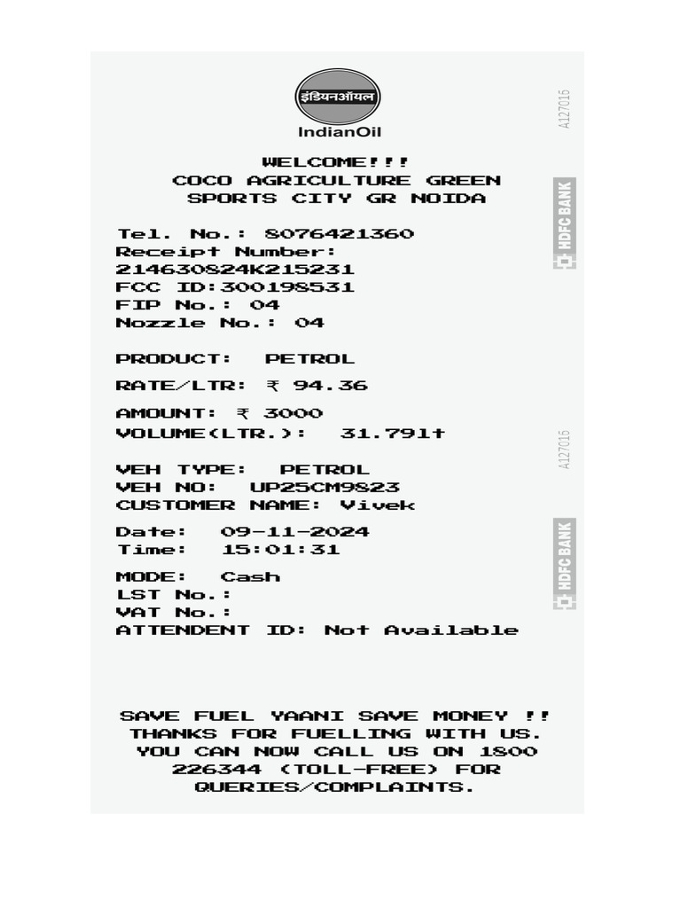 Fuel Bill Template4 - 1736416053482 | PDF