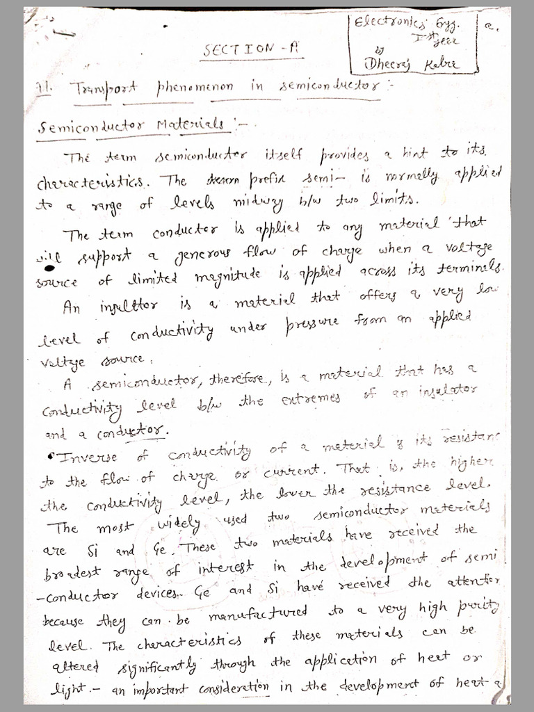 1 Diode Notes Dheeraj Sir Electronics | PDF