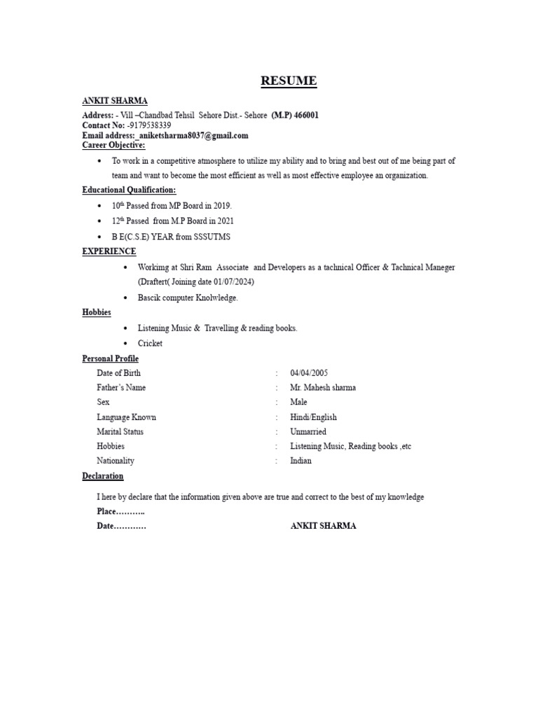 Ankit Resume | PDF