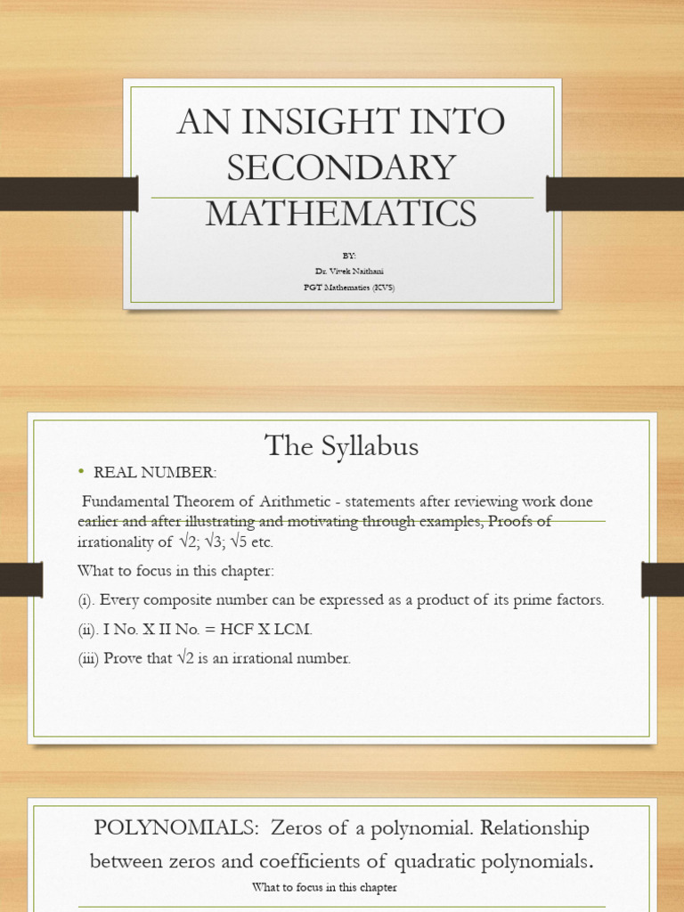 An Insight Into Secondary Mathematics | PDF | Quadratic Equation ...