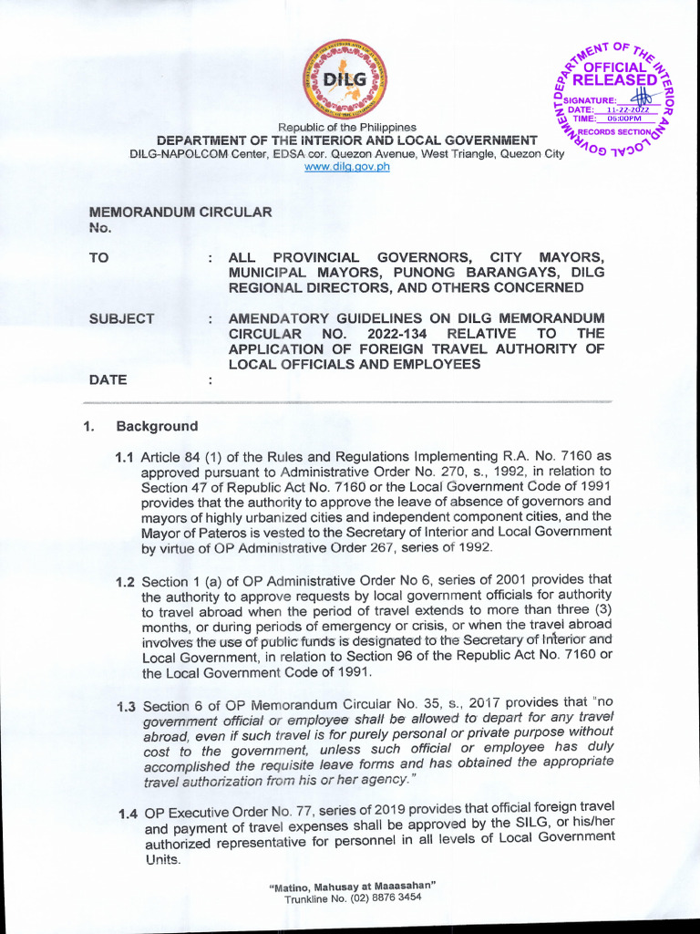 Dilg Memocircular 20221129 Ce0a0afba2 | PDF