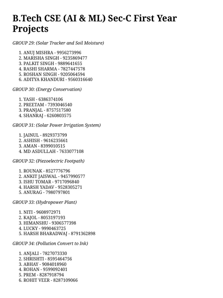 B.Tech CSE (AI & ML) Sec-C First Year Projects: GROUP 29: (Solar Tracker and Soil Moisture) | PDF