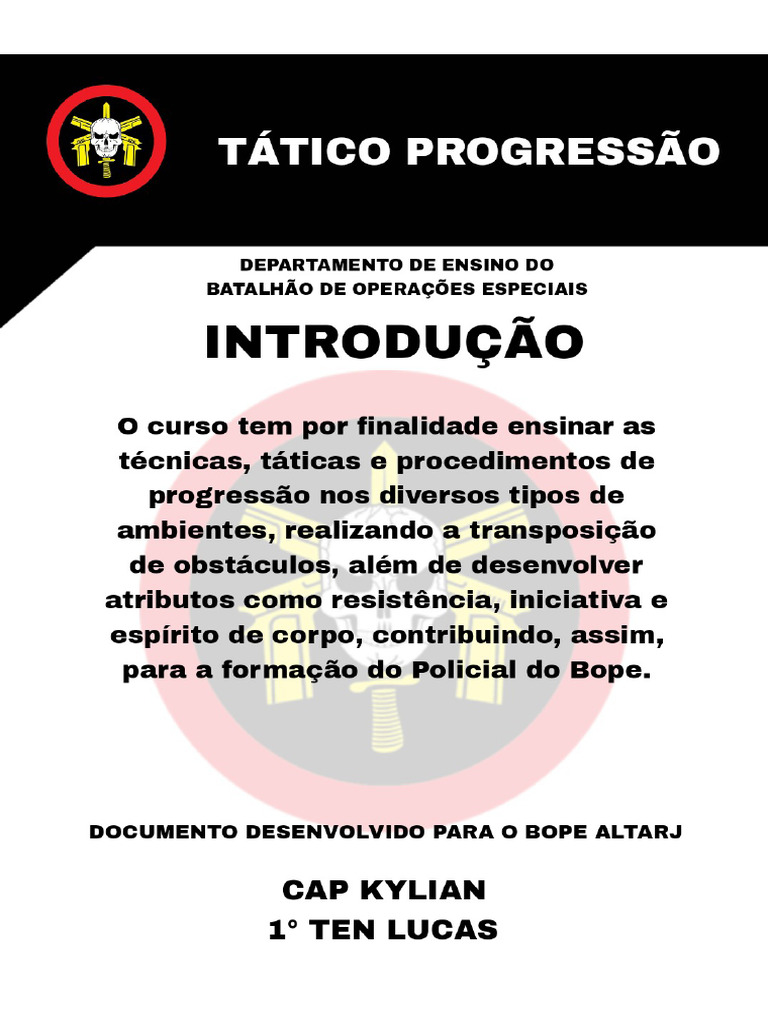Bope Tatico Progressao PDF | PDF