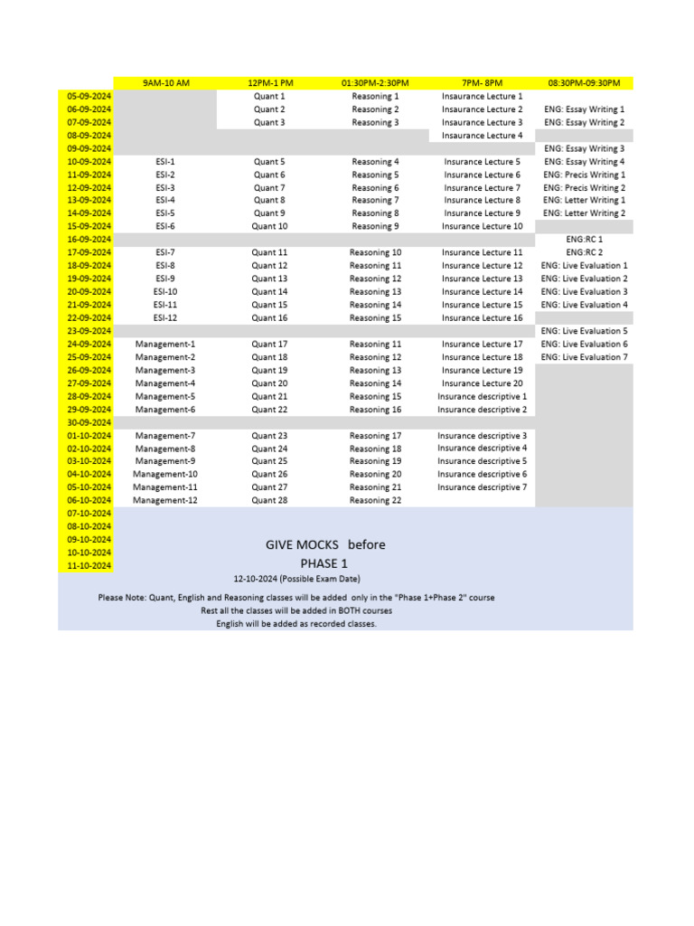 Final Schedule Lyst1725450679956 | PDF