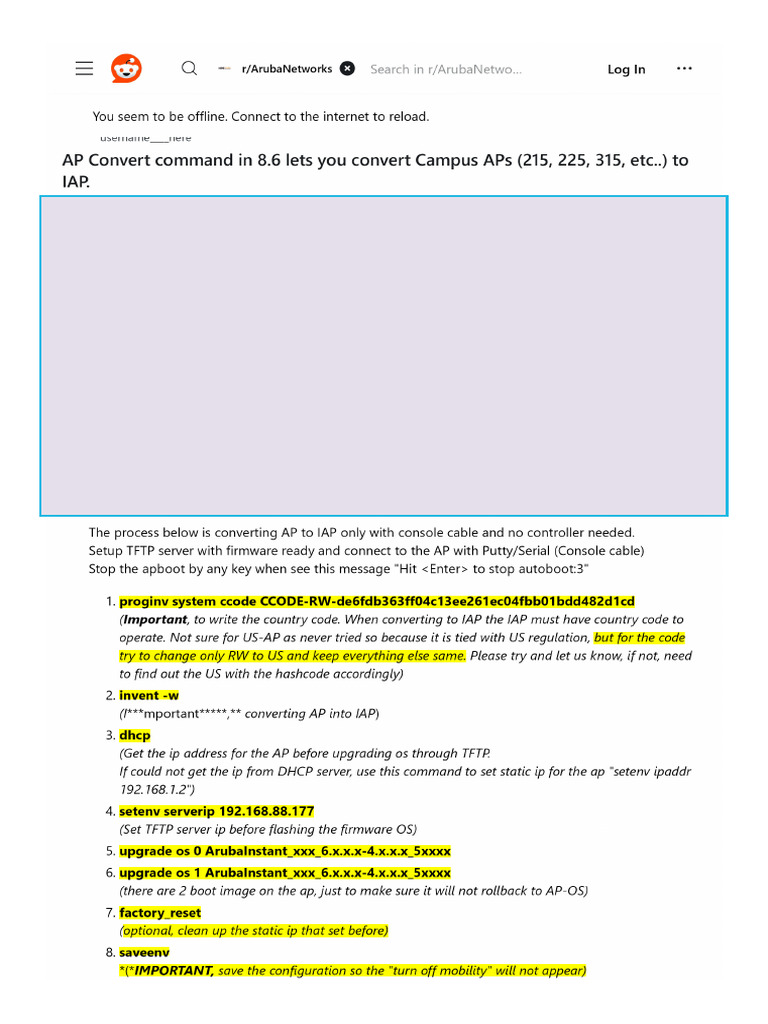 Aruba Upgrade Firmware and Convert Campus AP To Instant AP | PDF | Ip Address | Computing